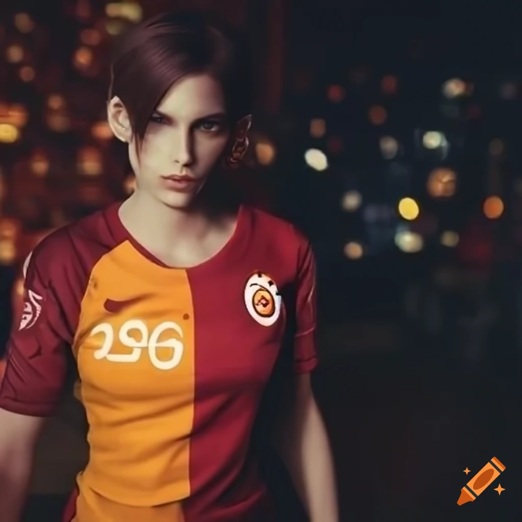 Jill valentine cosplay with galatasaray shirt on Craiyon
