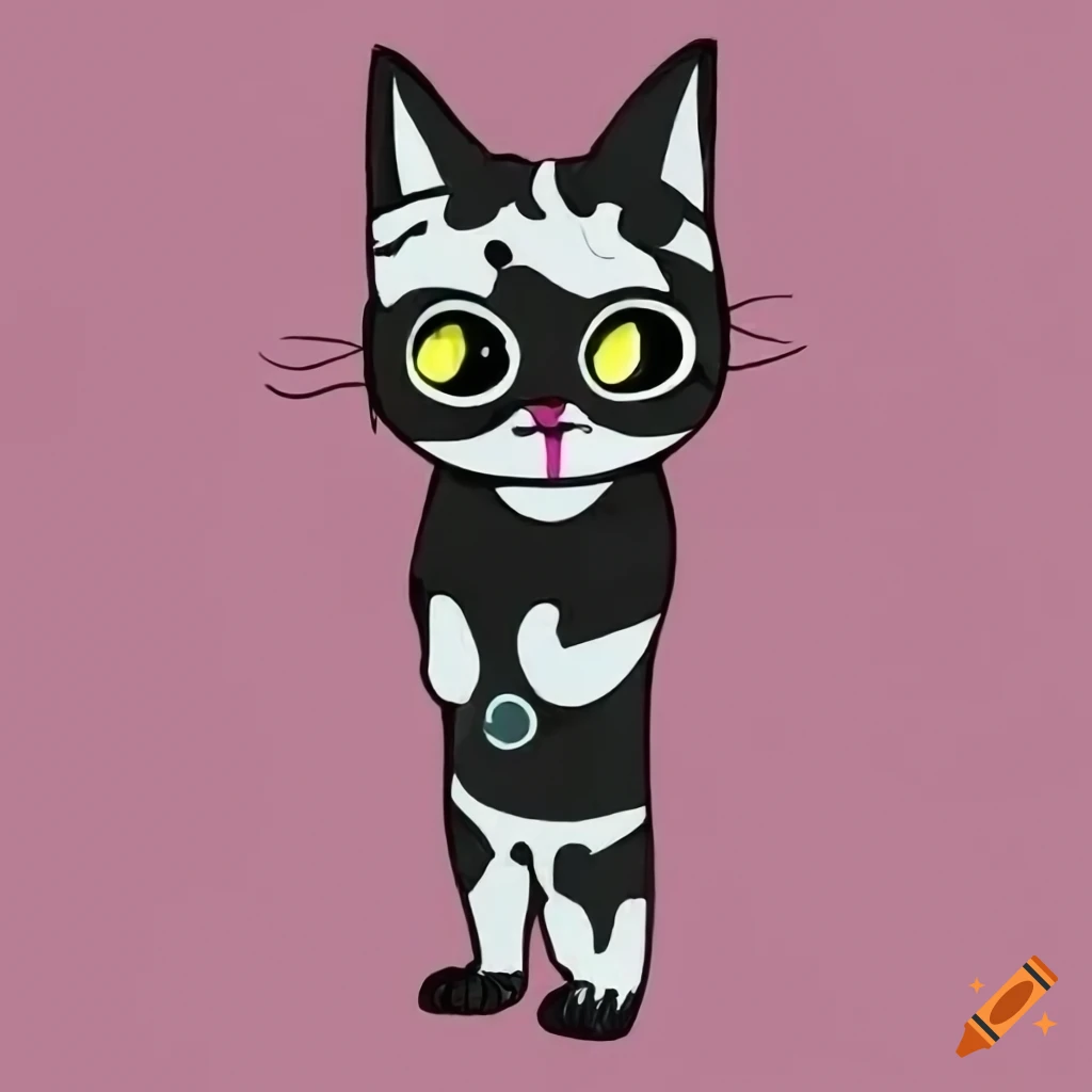 Cartoon image of an emo cat