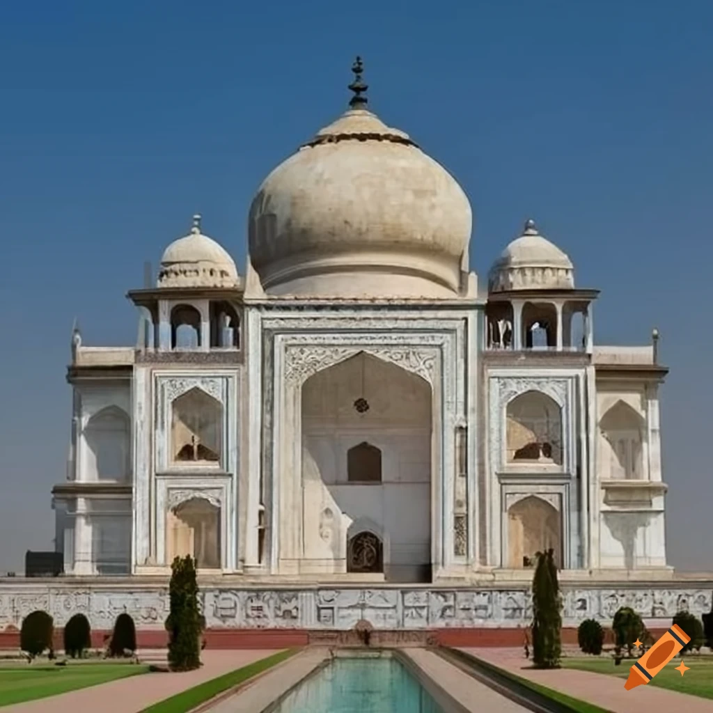 Front view of Mughal Mahal White House on Craiyon