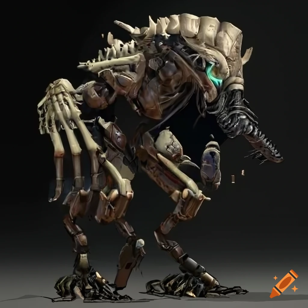 Concept art of 'mechanoid marauder' alien on Craiyon