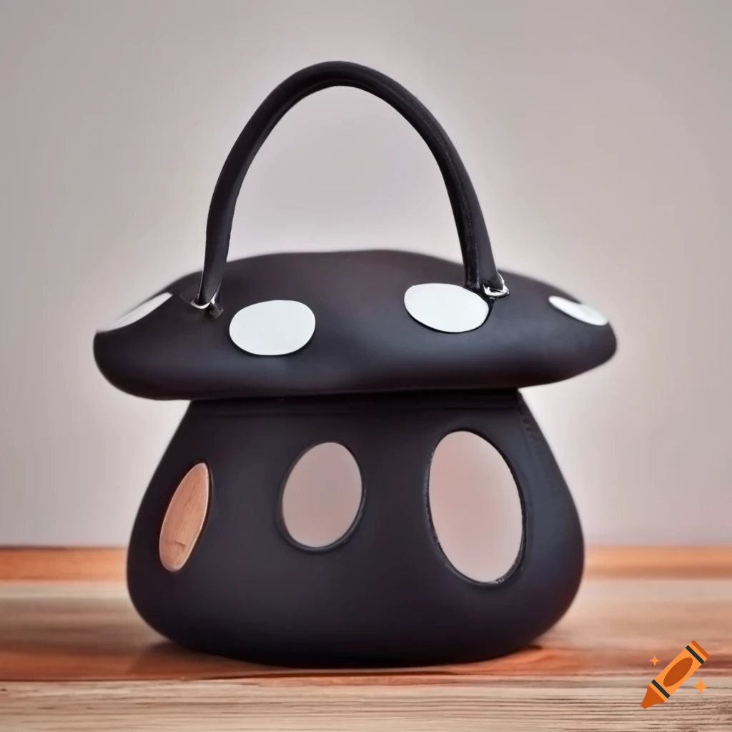 Dark mushroom shaped handbag on Craiyon