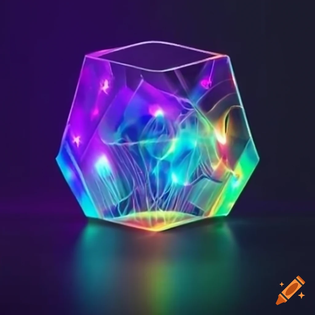Glowing polyhedron in dark space