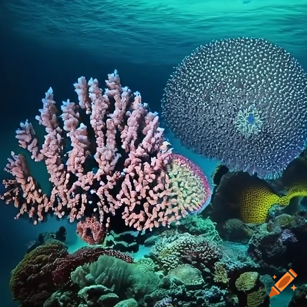 Image of an ai-powered coral reef in the ocean on Craiyon