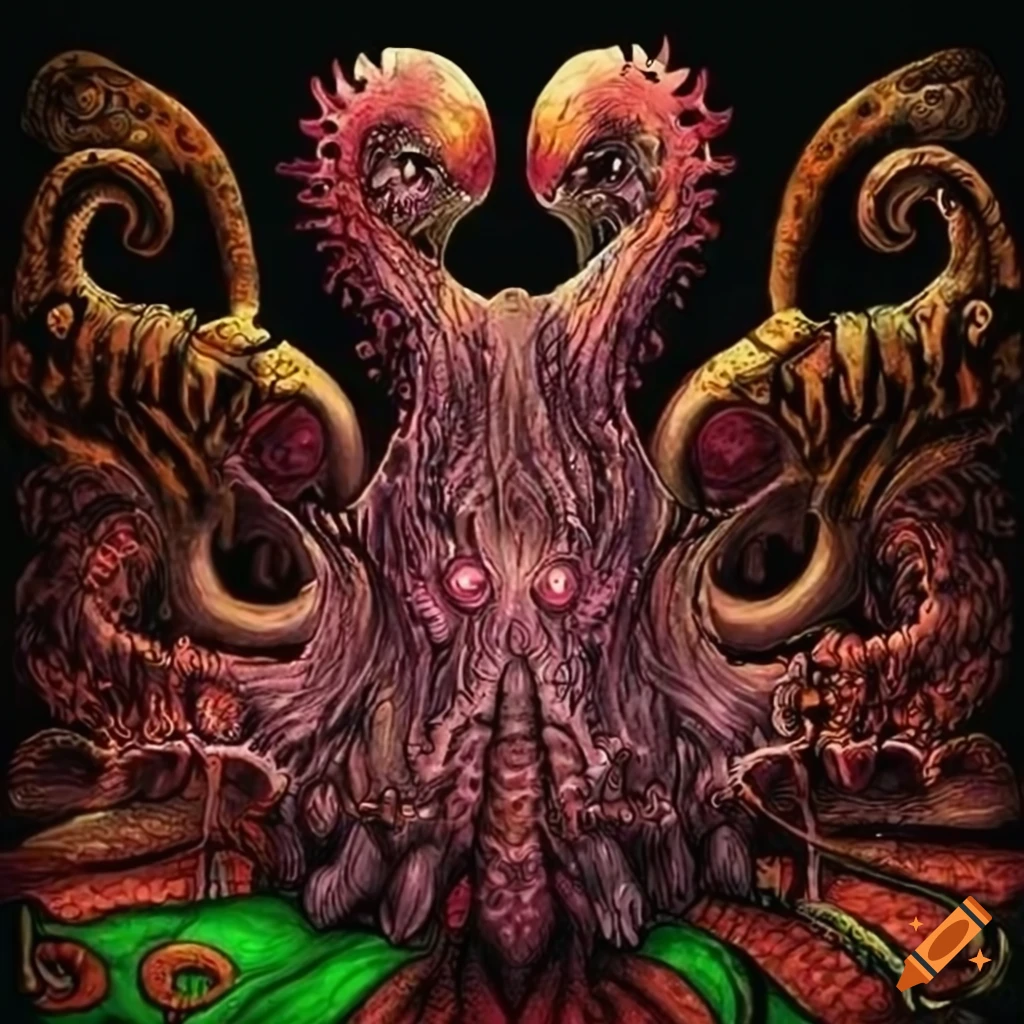 Colorful lovecraftian monster illustrations