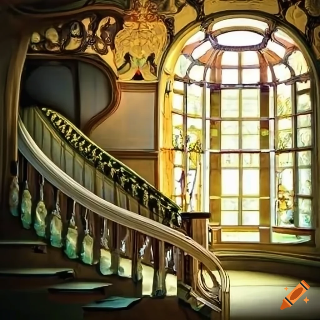 Art nouveau house in brussels style on Craiyon