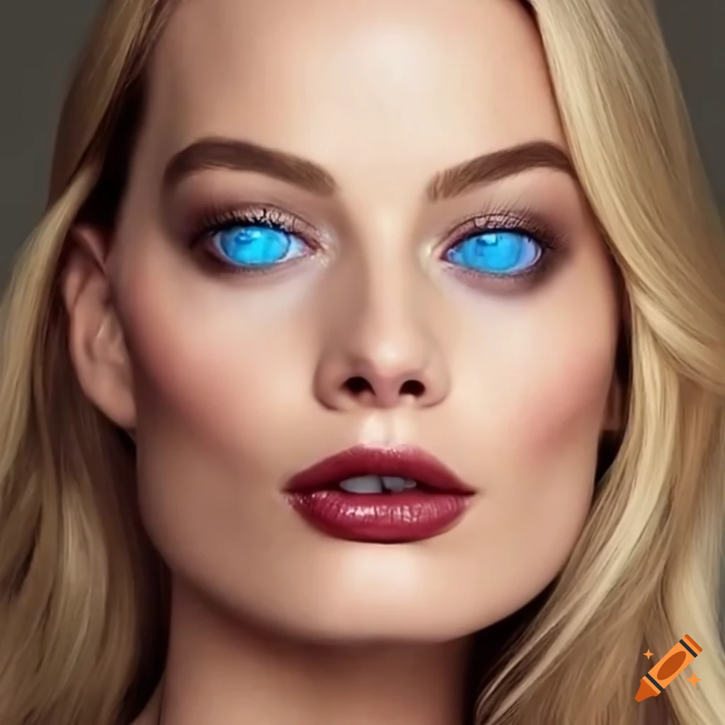 Portrait of margot robbie with stunning features