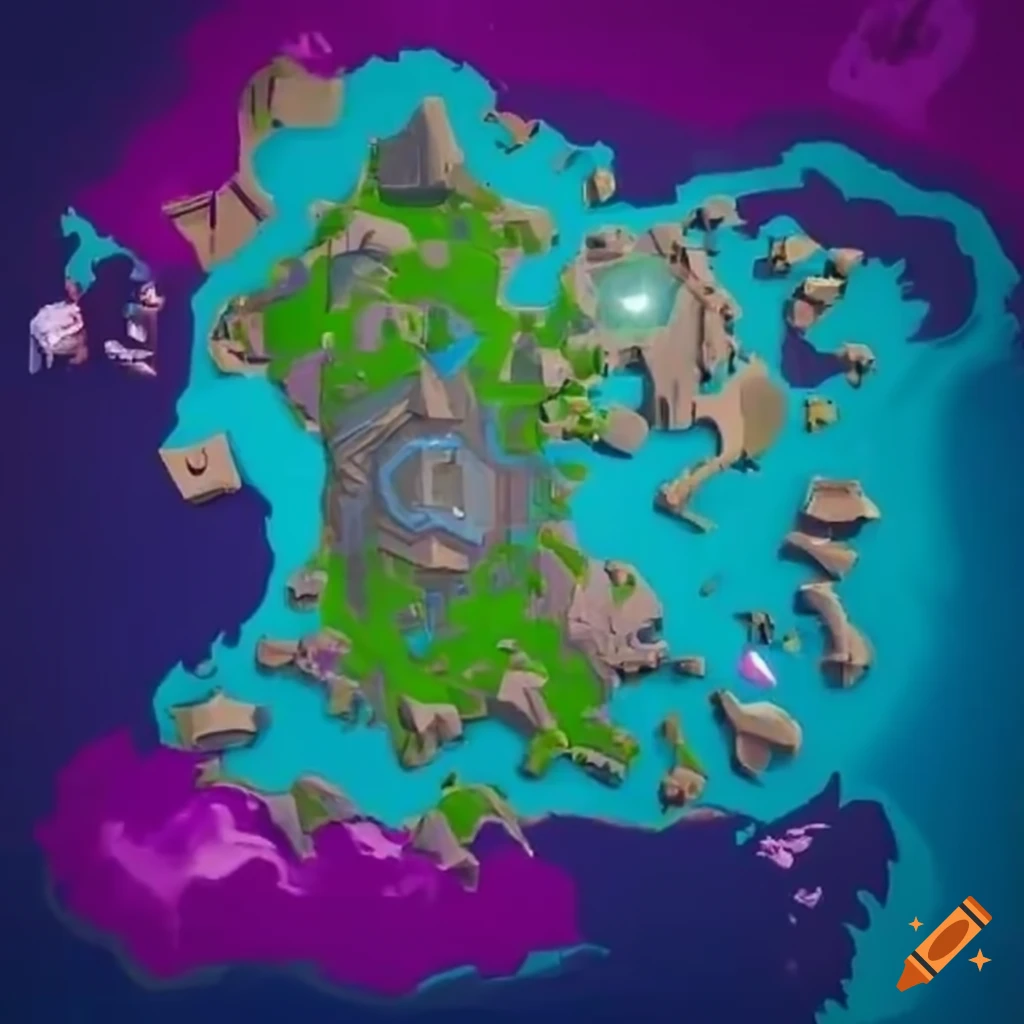 Fortnite map on Craiyon