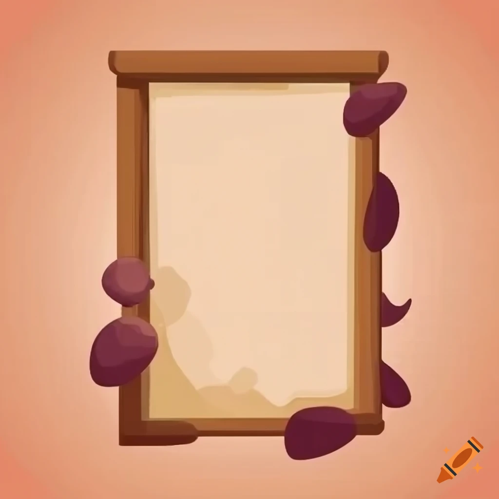 Cute cartoon-style picture frame in light brown on Craiyon