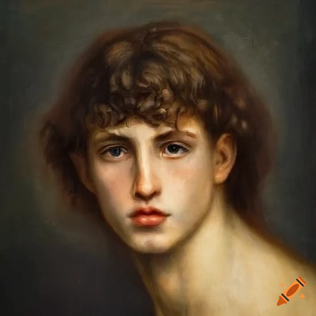 Detailed painting of a confident and powerful male god on Craiyon