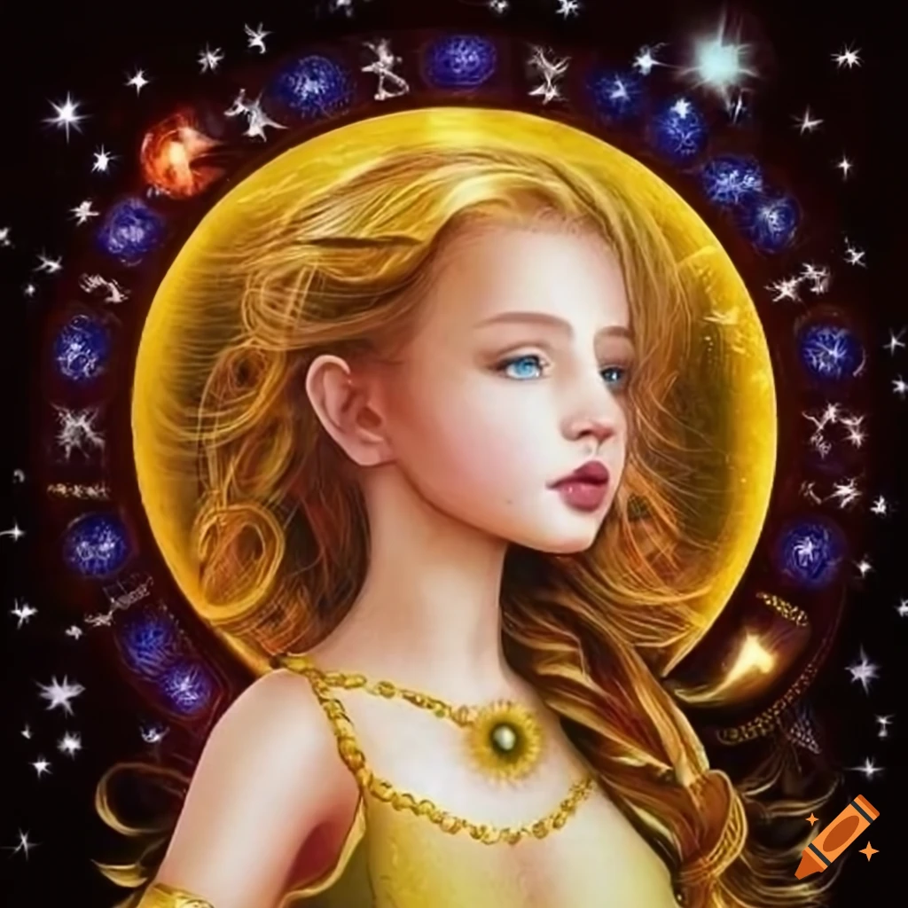 Girl representing the Gemini zodiac sign on Craiyon