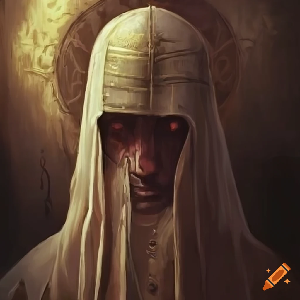 Concept art of a medieval keeper in beksinski style on Craiyon