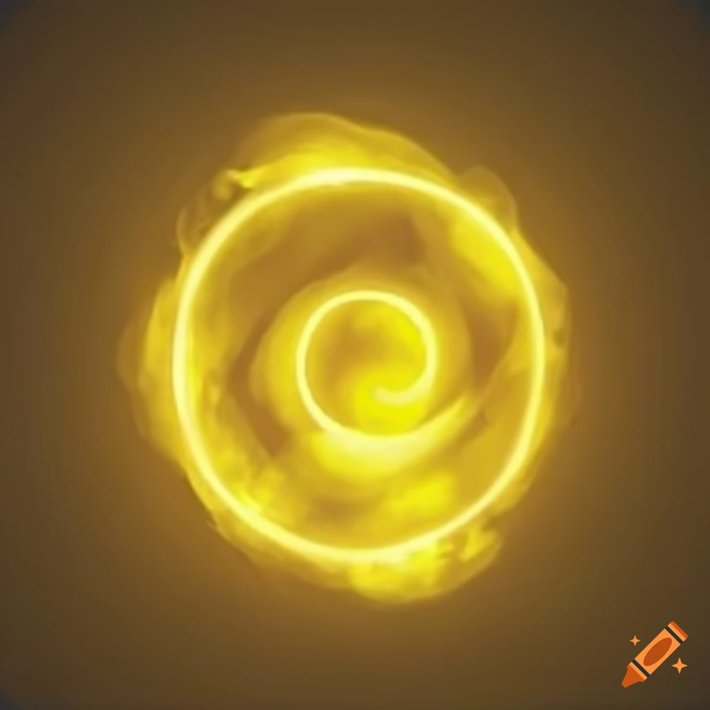 Yellow glowing symbol of rule and resources