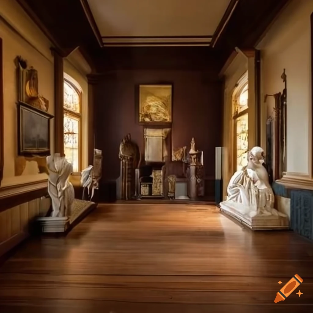 Marble statues in a grand victorian art studio on Craiyon
