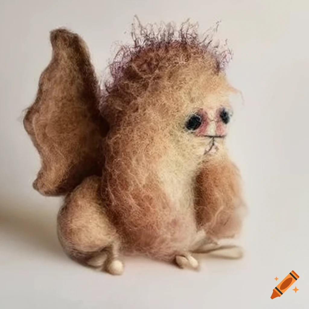 Creatures made of felted wool in intricate clothing designs on Craiyon