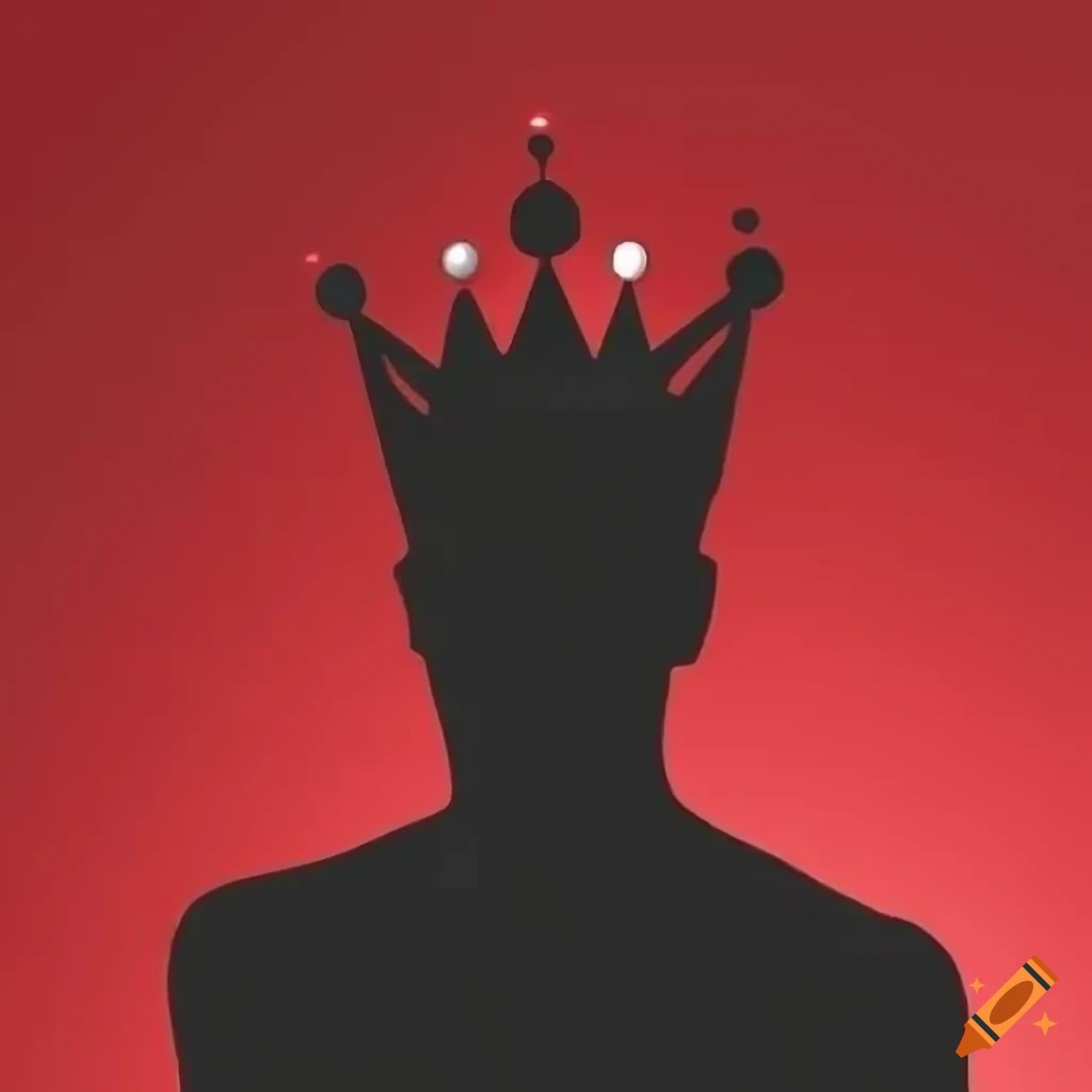 Silhouette of a king with a rainbow cape on Craiyon