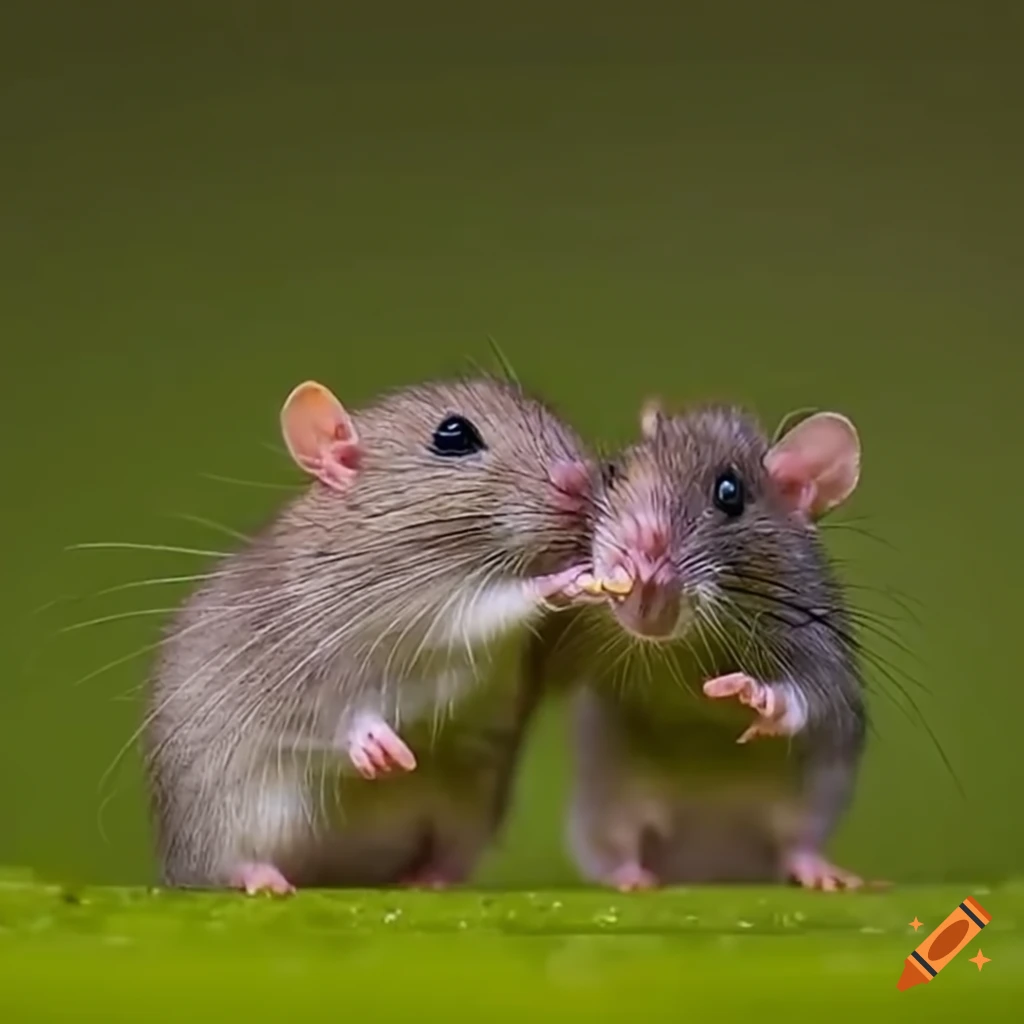 Two rats dancing in a cute and funny way