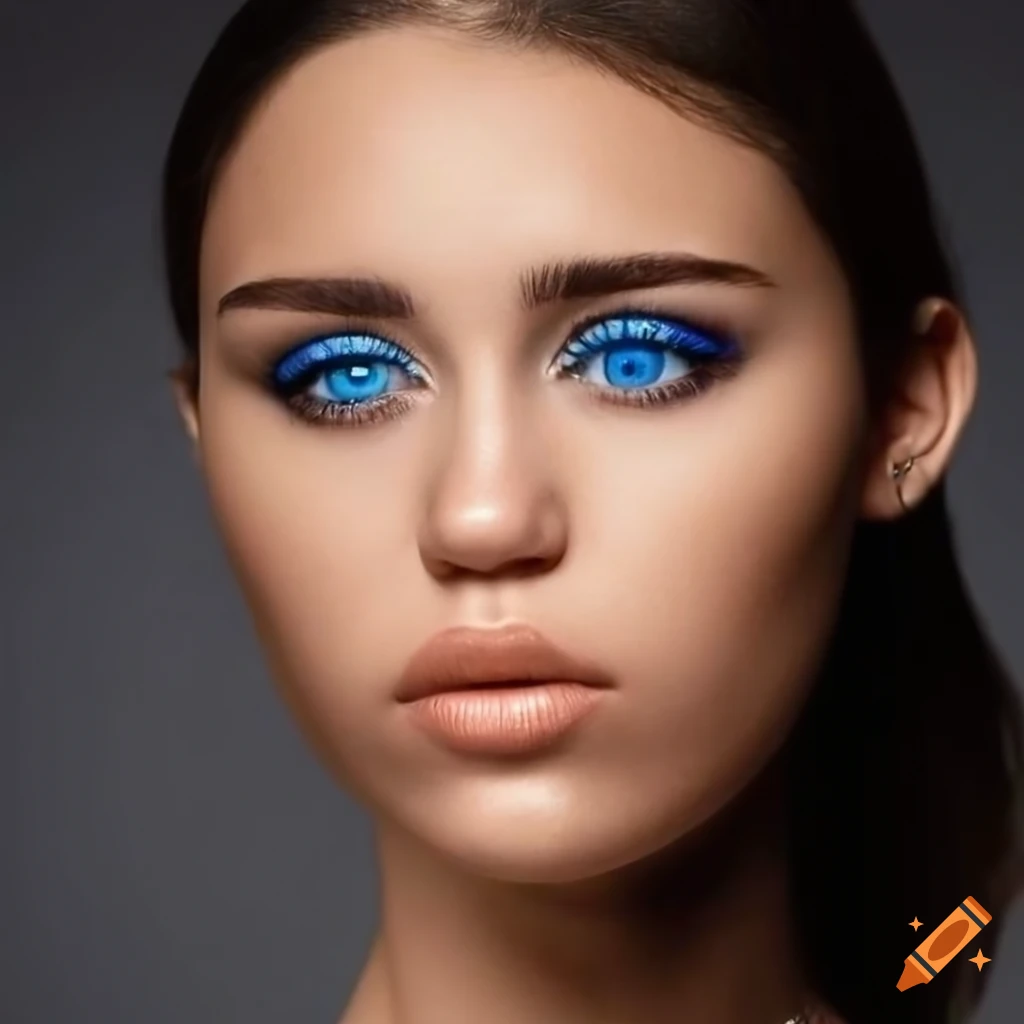 Close-up portrait of a woman with striking features on Craiyon