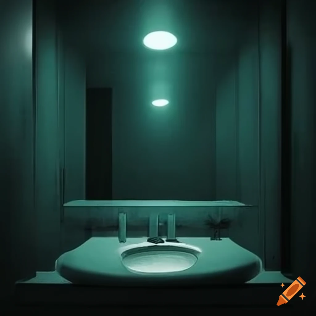 Scary liminal space bathroom on Craiyon