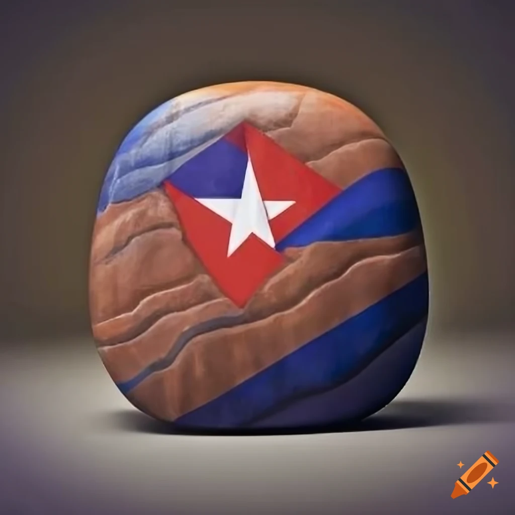 Colorful Cuban flag stones in a medieval cloister on Craiyon
