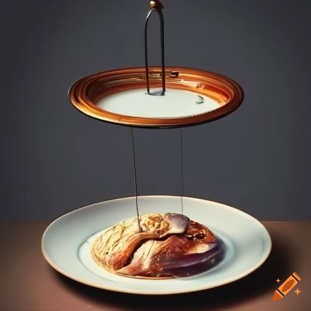 Traditional plate with space in the middle and a big handle on top on ...