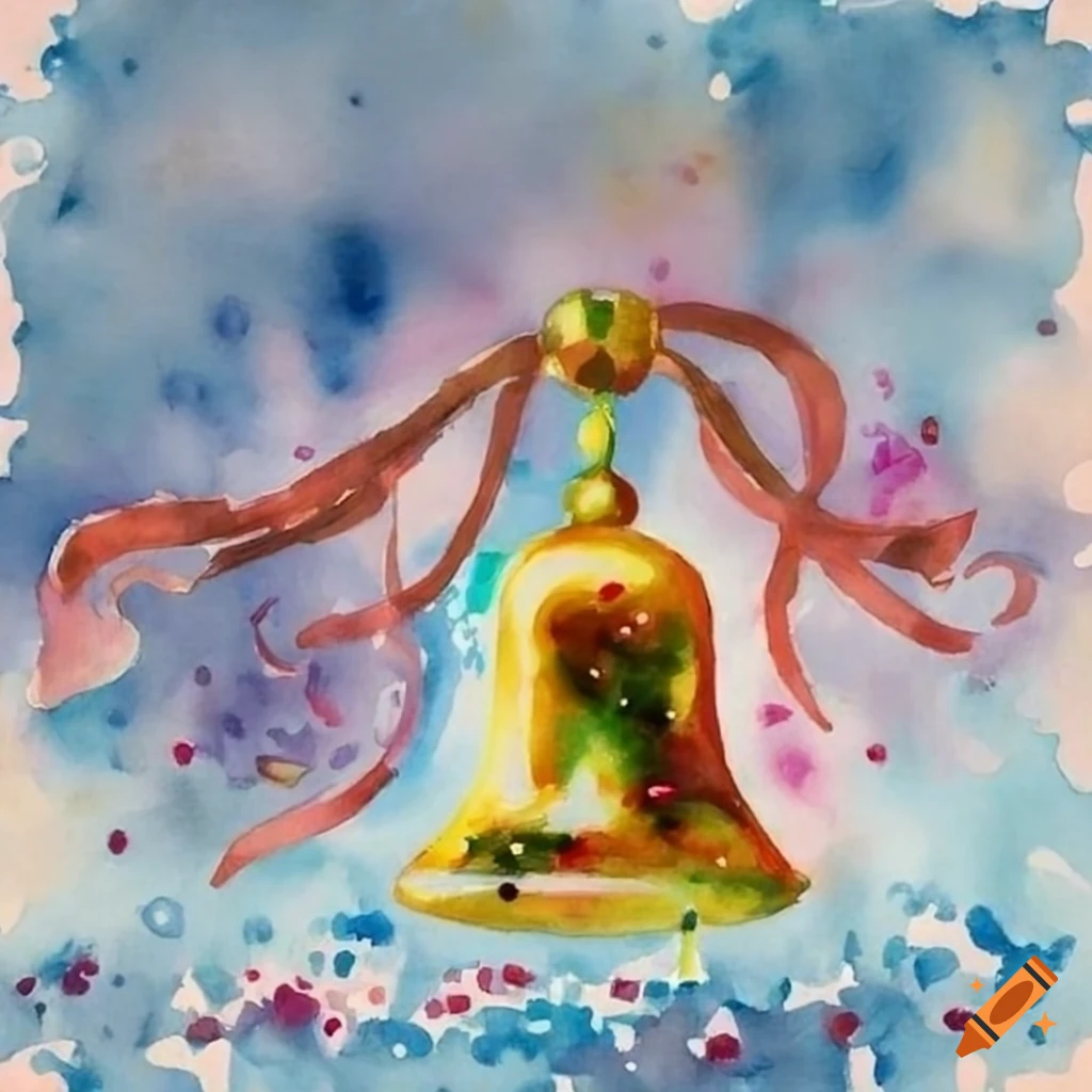 Watercolor of a christmas bell on Craiyon