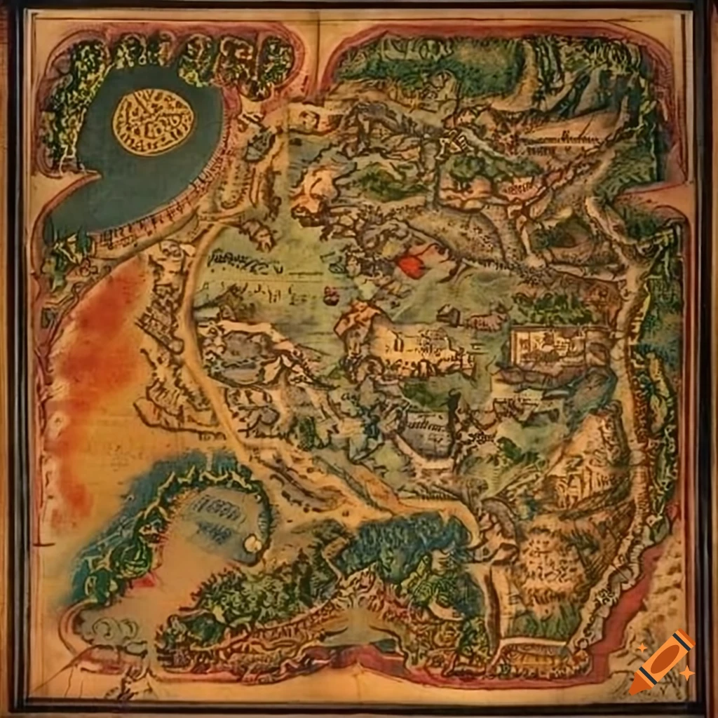 Pictorial fantasy map inspired by the movie Lost Boys on Craiyon