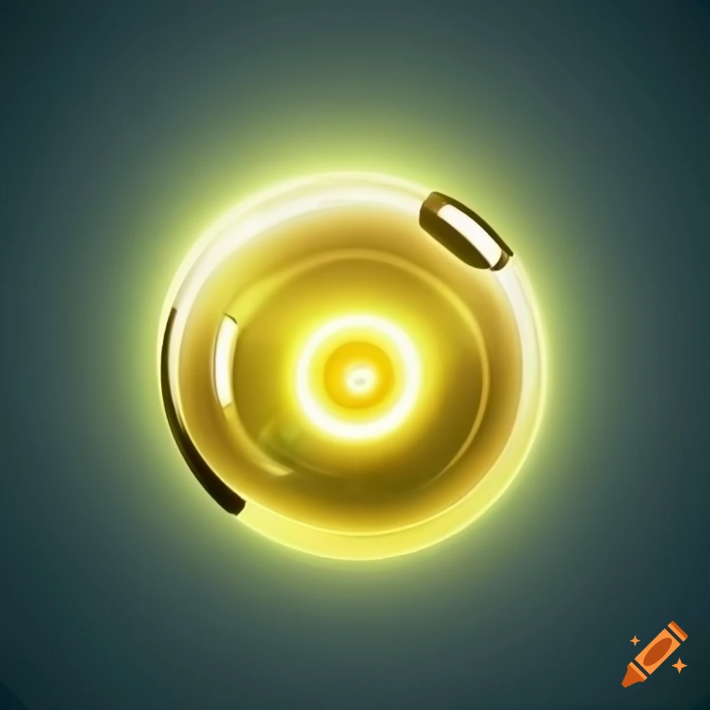 Yellow glowing orb with disk icon on Craiyon