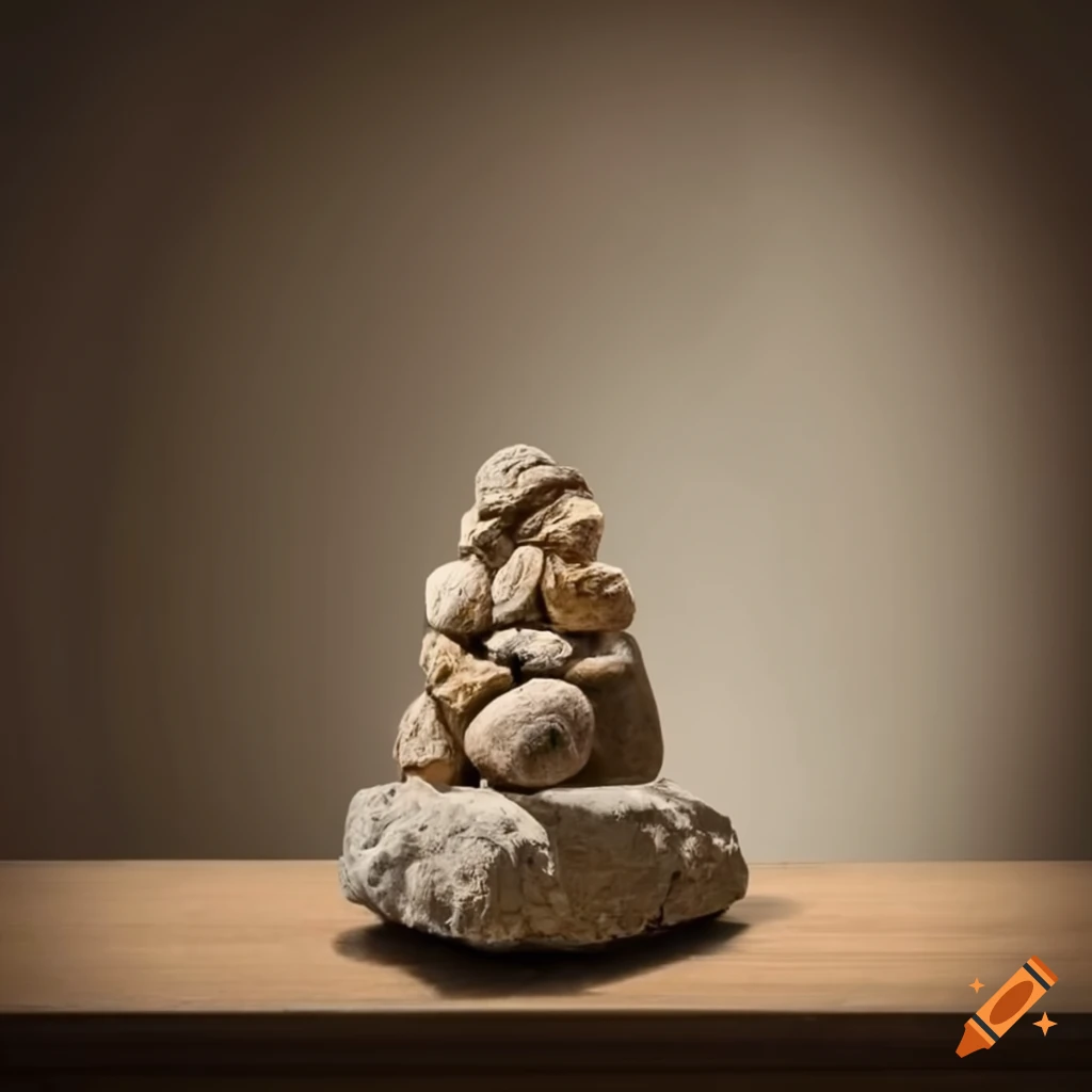 Open stone books on a table in a medieval cloister on Craiyon