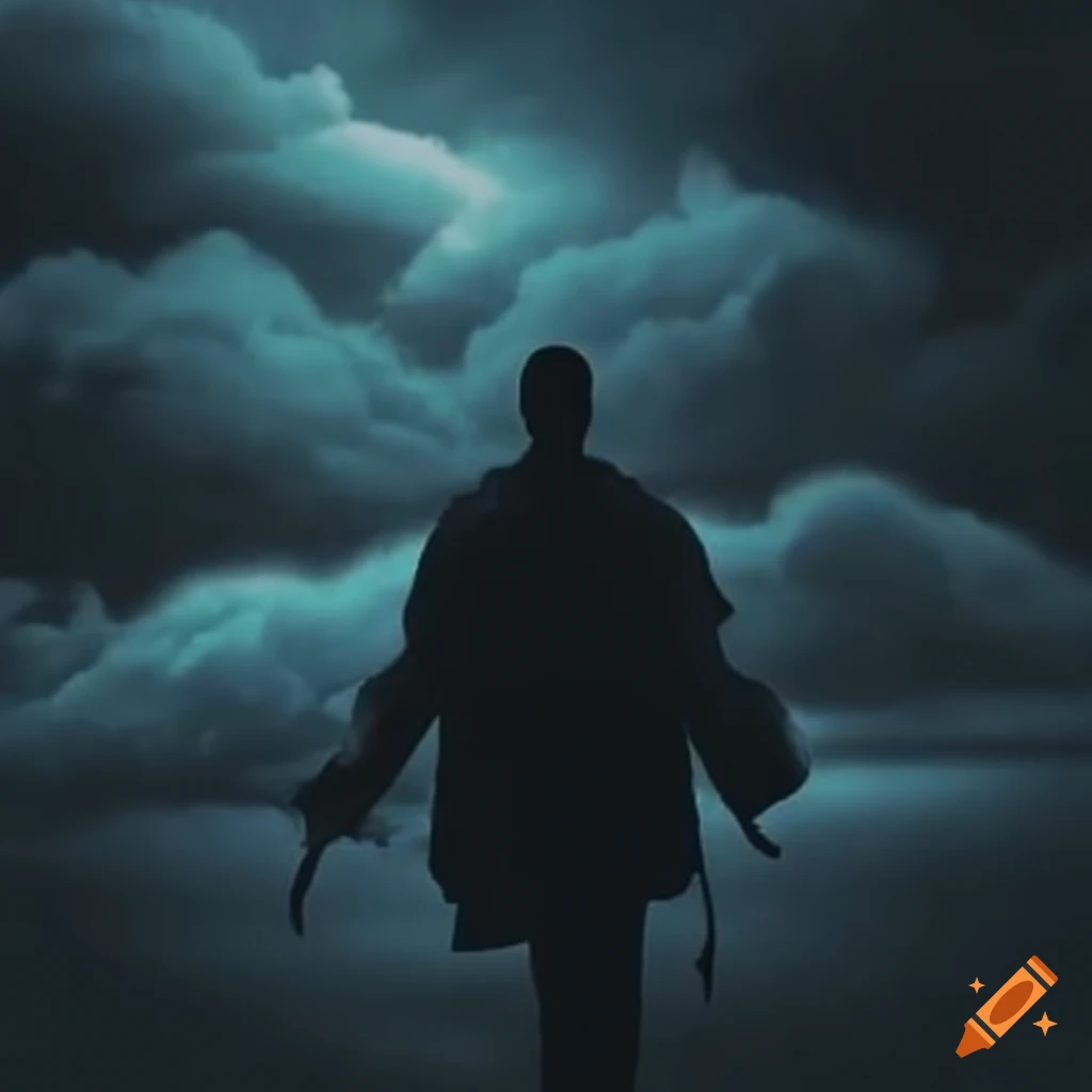 Dark and eerie image of a man disappearing into the shadows on Craiyon