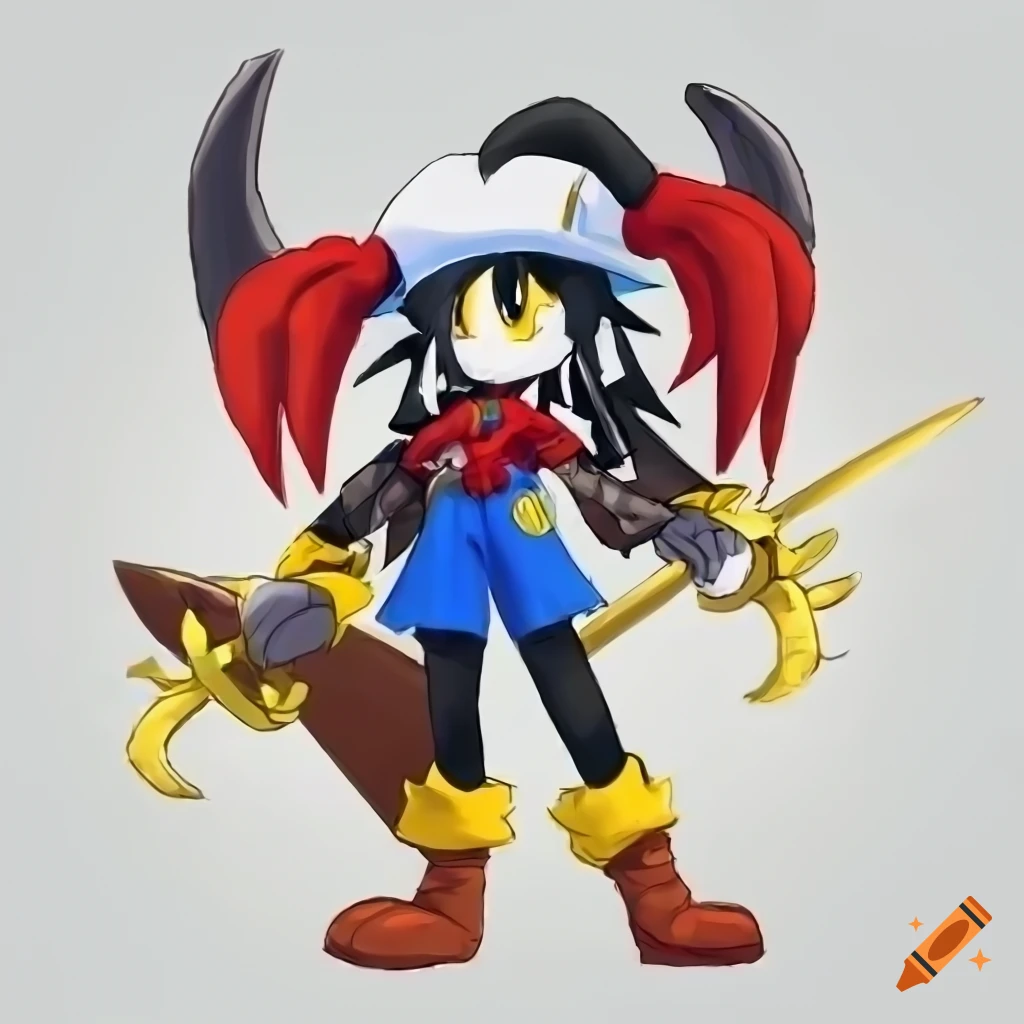 Klonoa character in heroic armor ready for battle on Craiyon