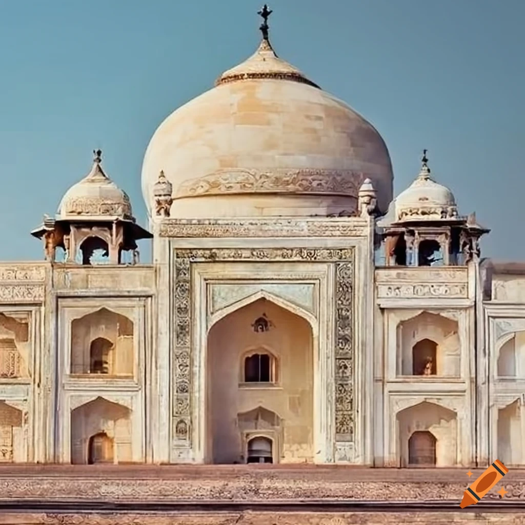 Front view of Mughal Mahal White House on Craiyon