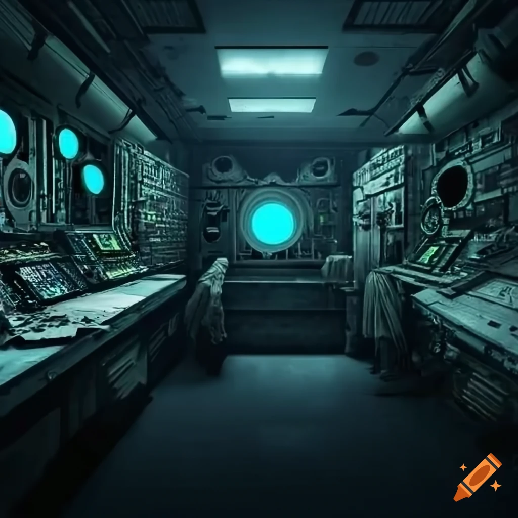Realistic techno-apocalyptic control room on Craiyon