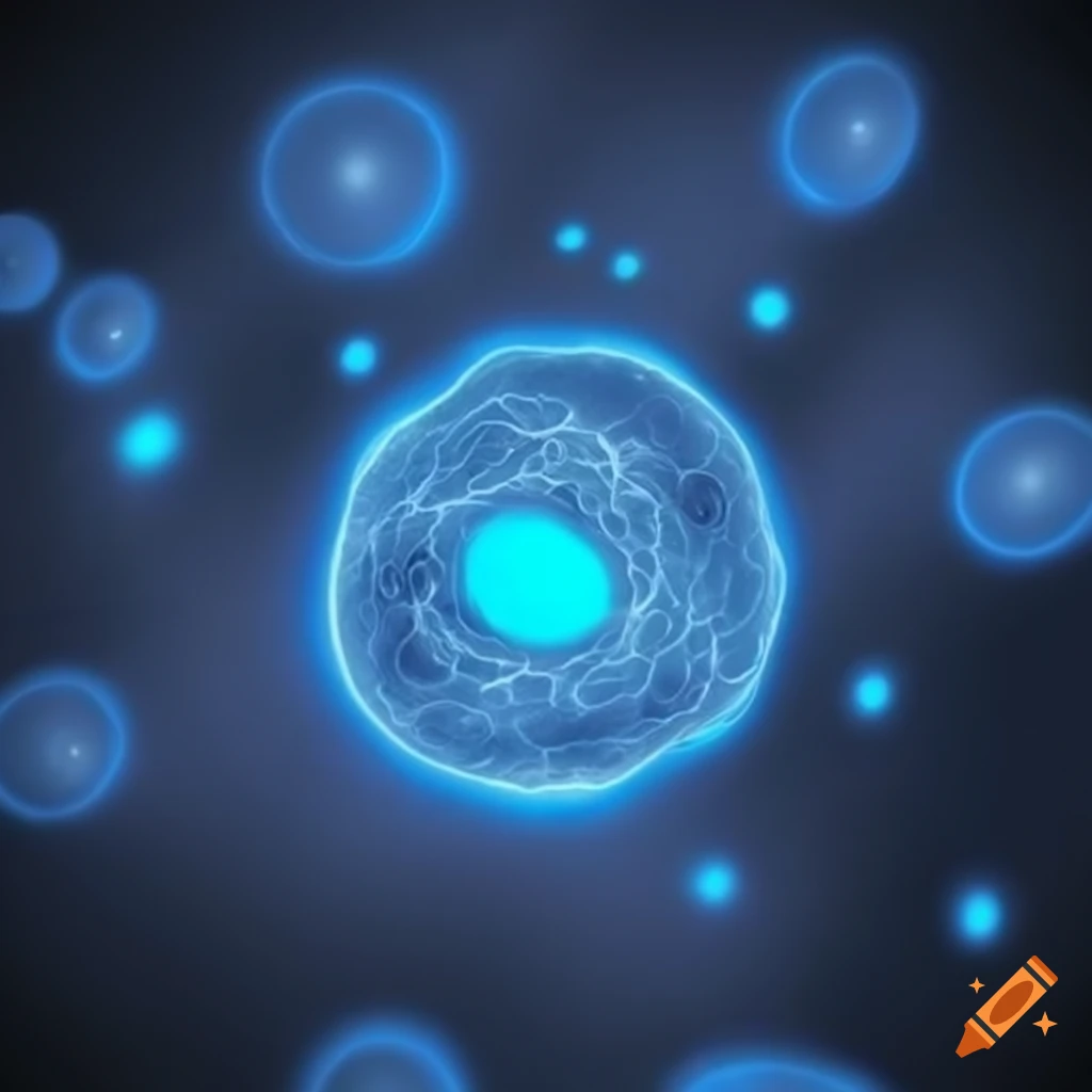 Blue glowing cell on Craiyon