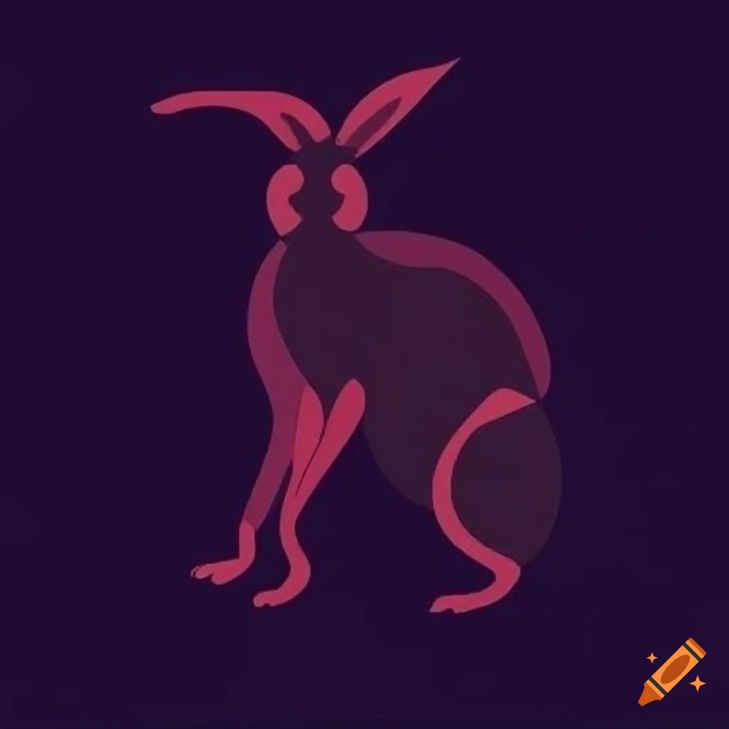 Surreal folk art of minimalist rabbit silhouettes on Craiyon