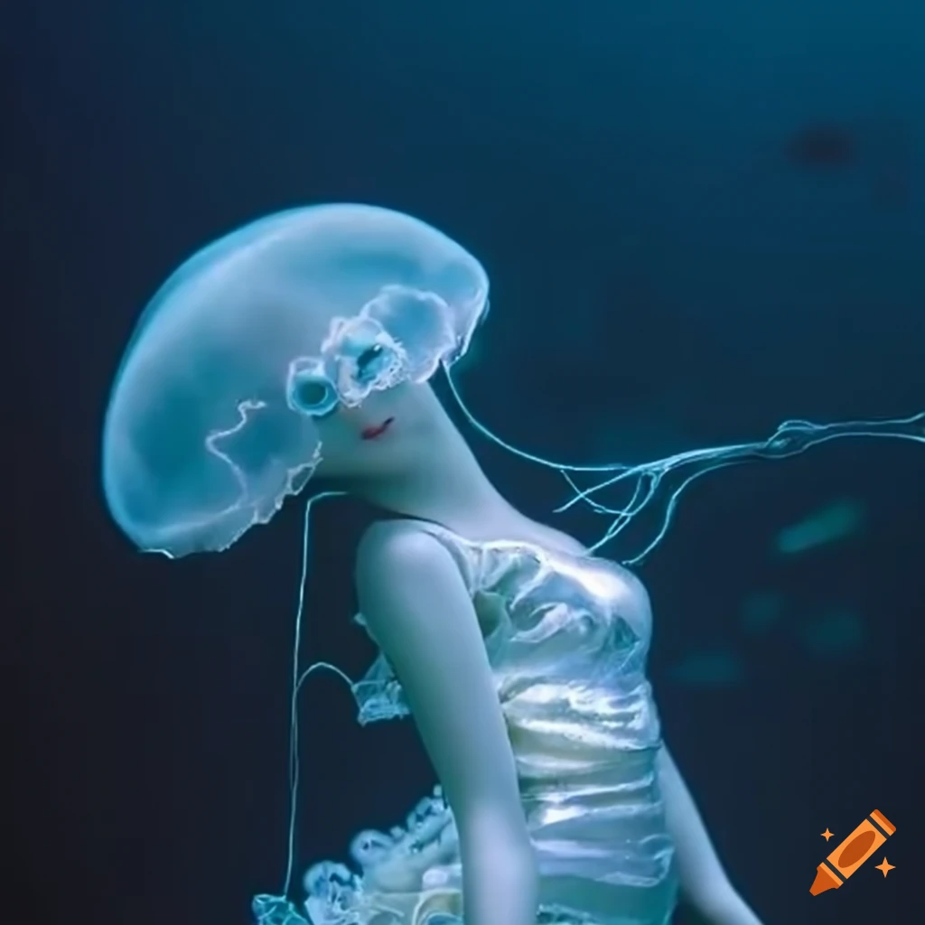 Illustration of a fashionable android girl with silver outfit