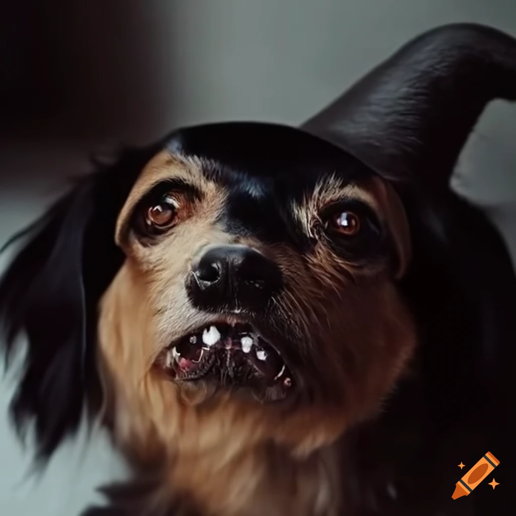 Dog with wizard costume on Craiyon