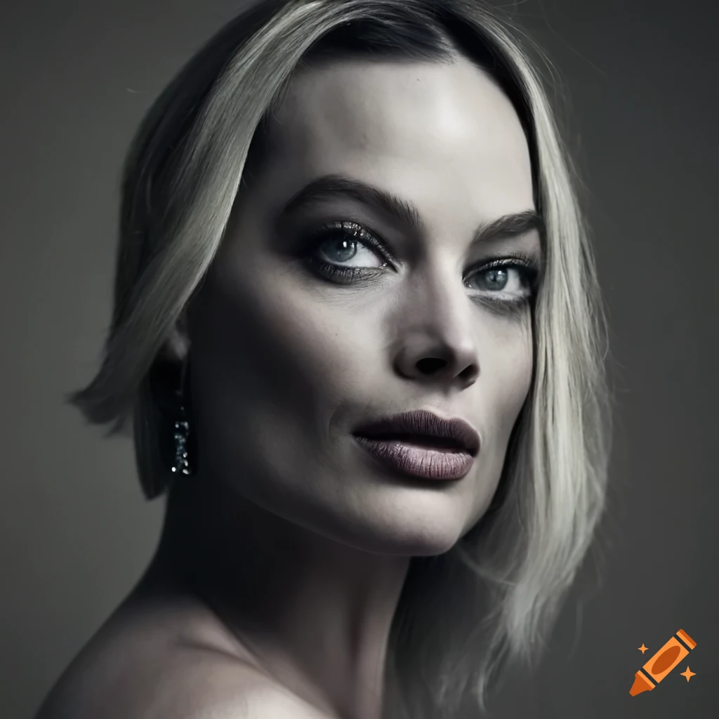 Portrait of margot robbie on Craiyon