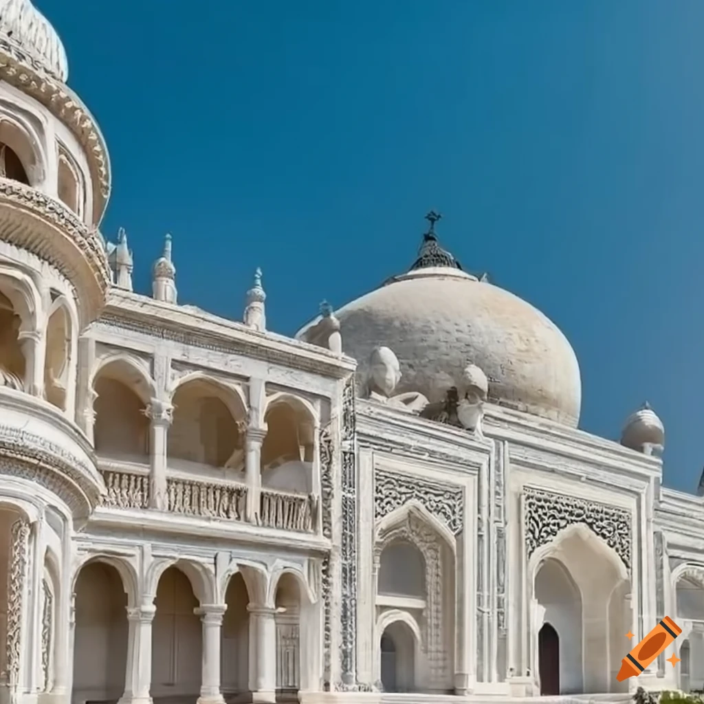 Frontal elevation of mahal white house in mediterranean architectural ...