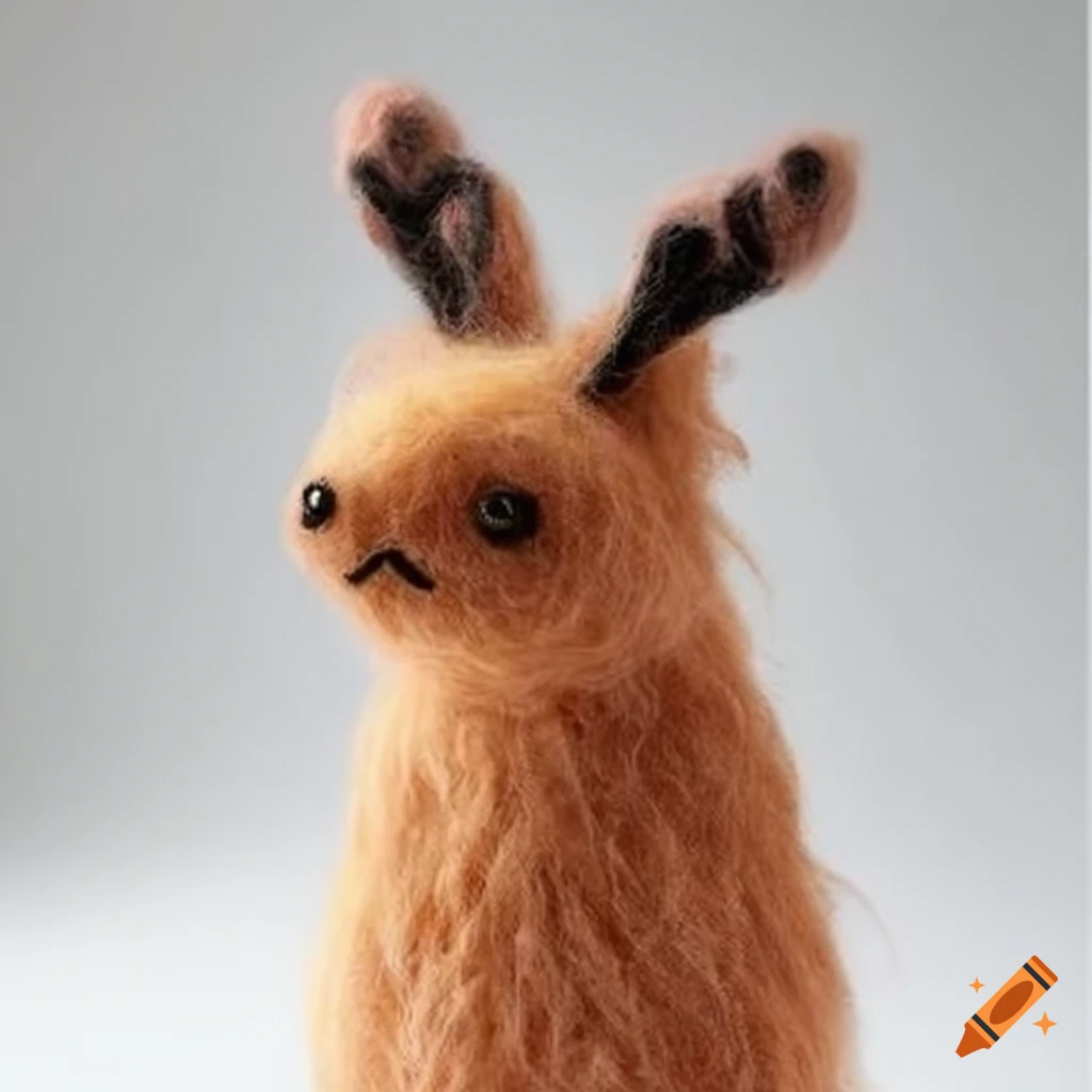 Felted wool creatures with intricate clothing detail on Craiyon