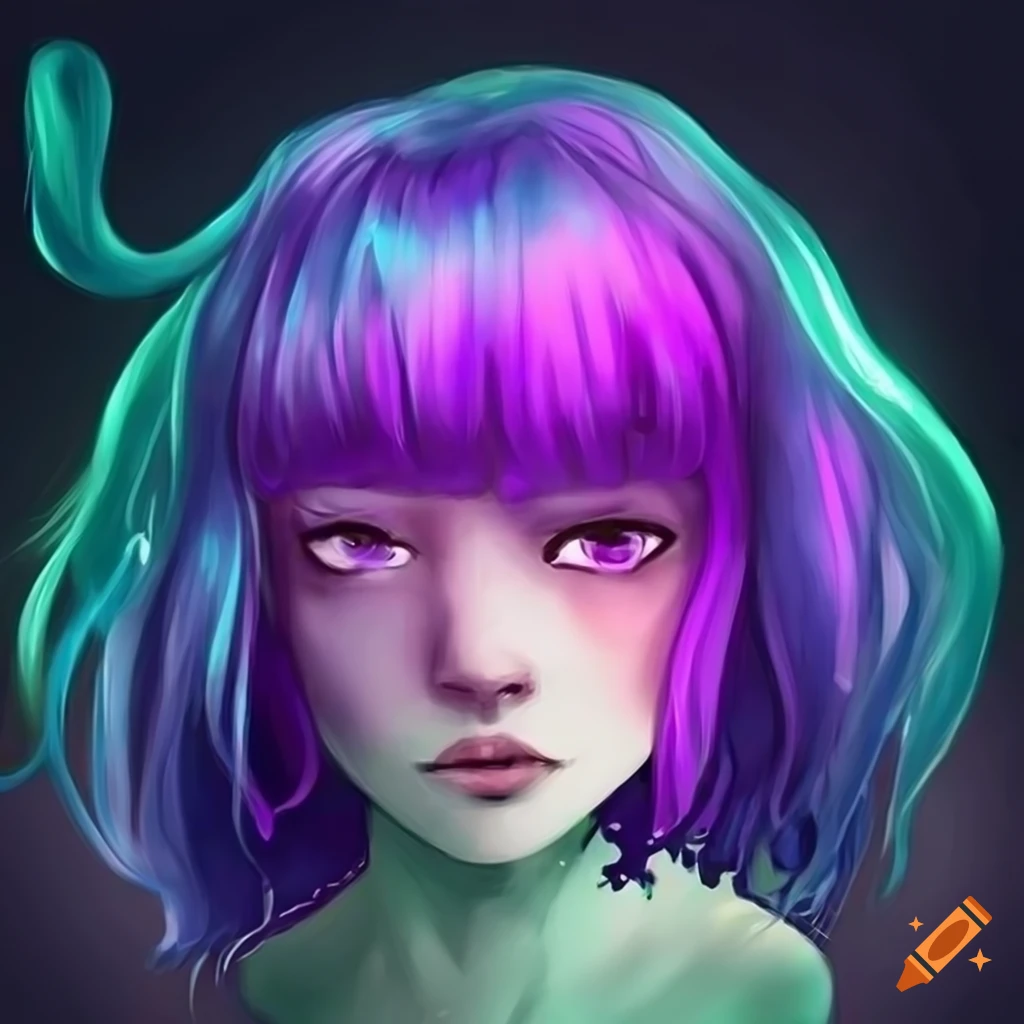 Digital Art Of A Colorful Slime Girl Character On Craiyon