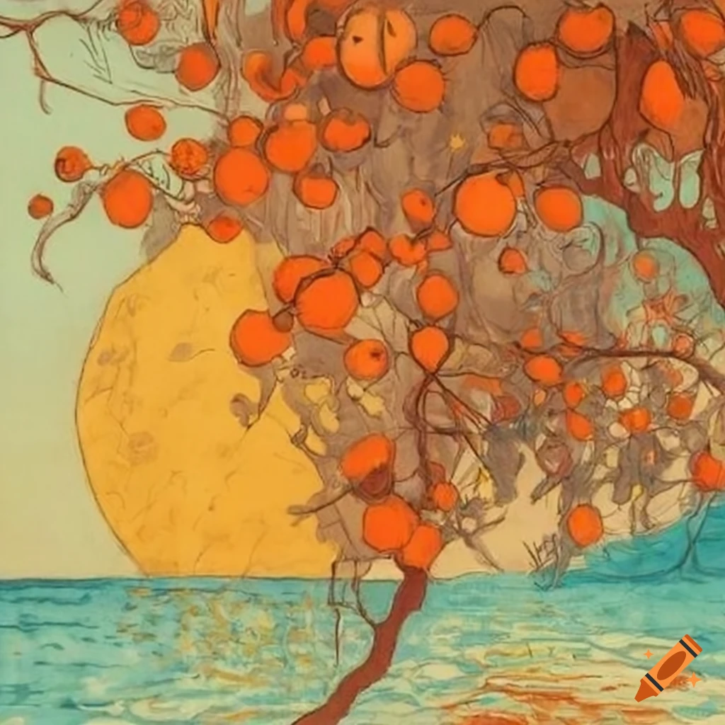 Van gogh's almond branches in bloom recreated in lino print on Craiyon
