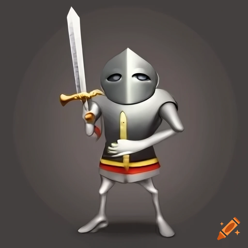 Cartoon knight with a sword on Craiyon