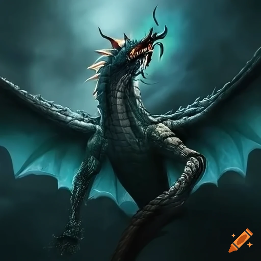 Image of a raging mythical dragon on Craiyon