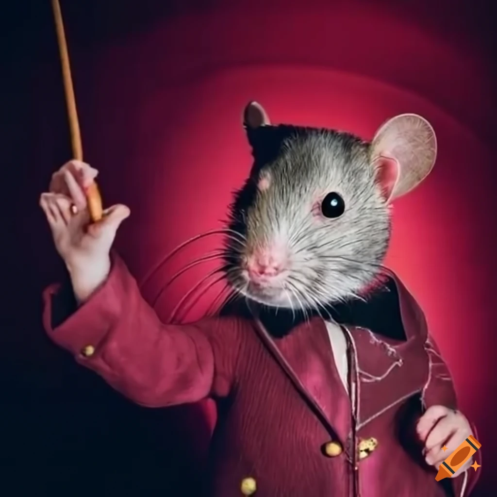 A rat performing magic tricks in a circus on Craiyon
