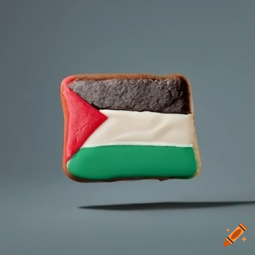 Cookie in the shape of palestine flag on Craiyon