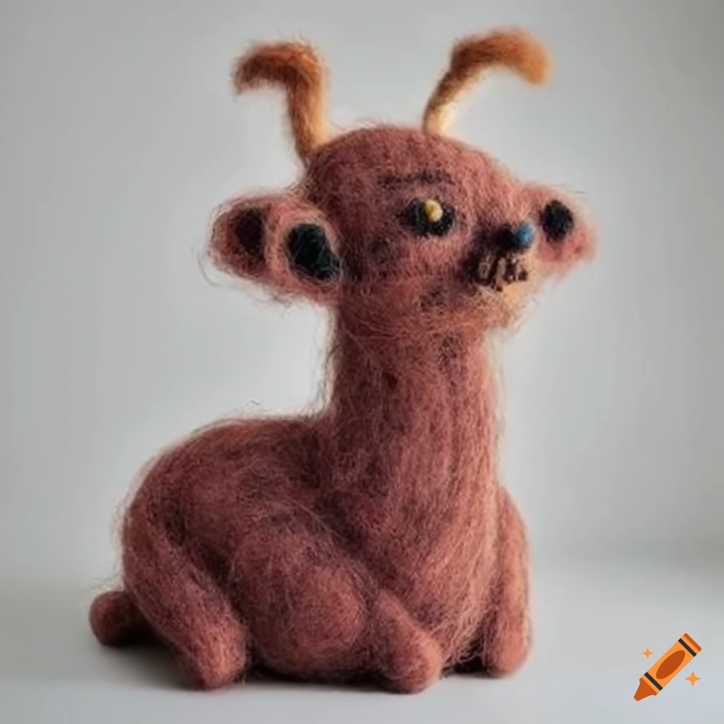 Fashionable creatures made of felted wool on Craiyon