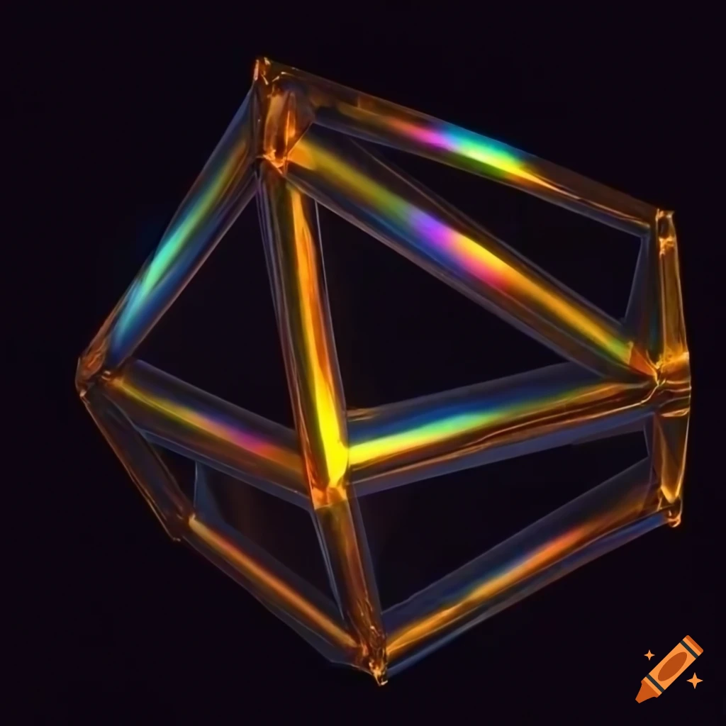 Golden polyhedron sculpture on Craiyon