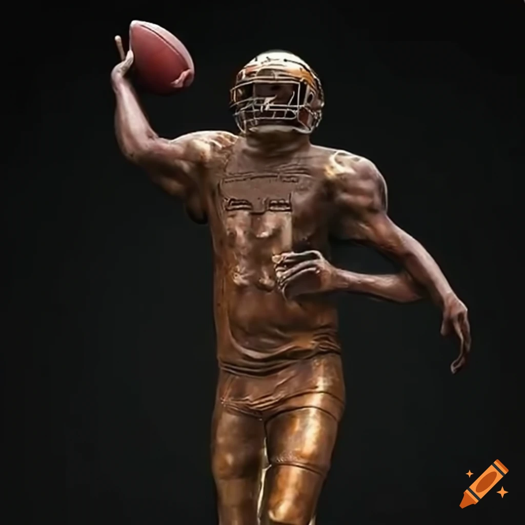 Statue of a giant American football God on Craiyon