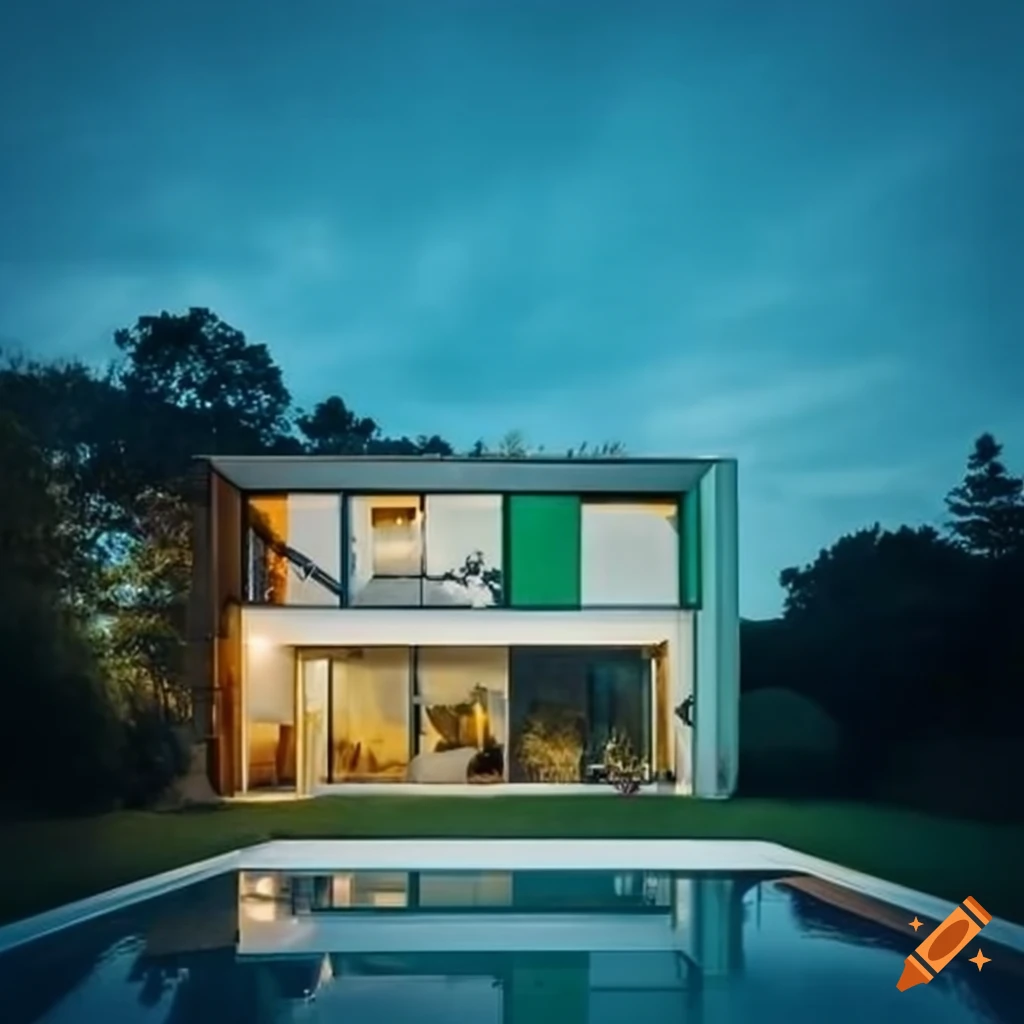 Modern mansion on Craiyon