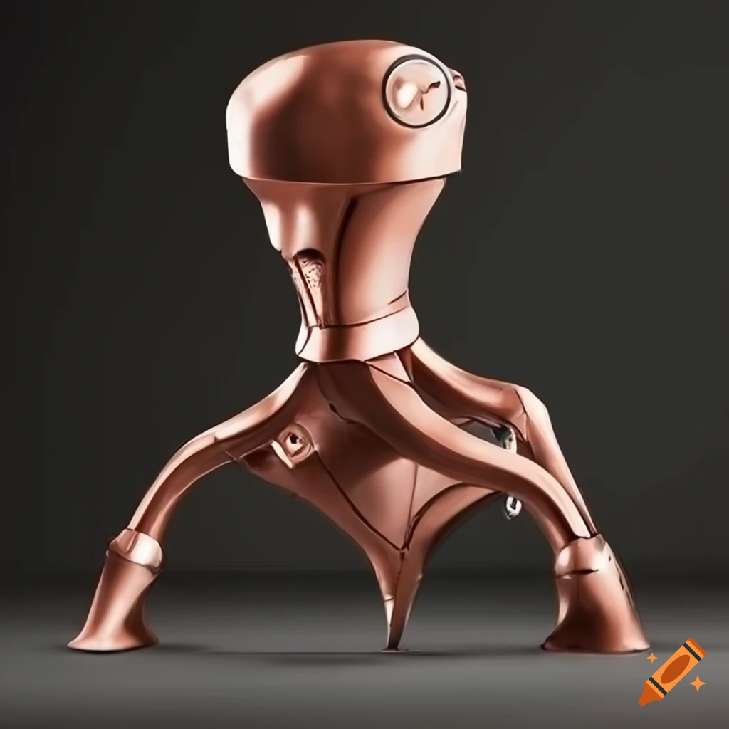 Biomorphic robots made of copper and brass on Craiyon